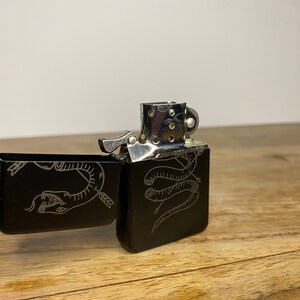 Engraved Snake Lighter Join or Die - Handmade in the UK - Tattoo Occult ...