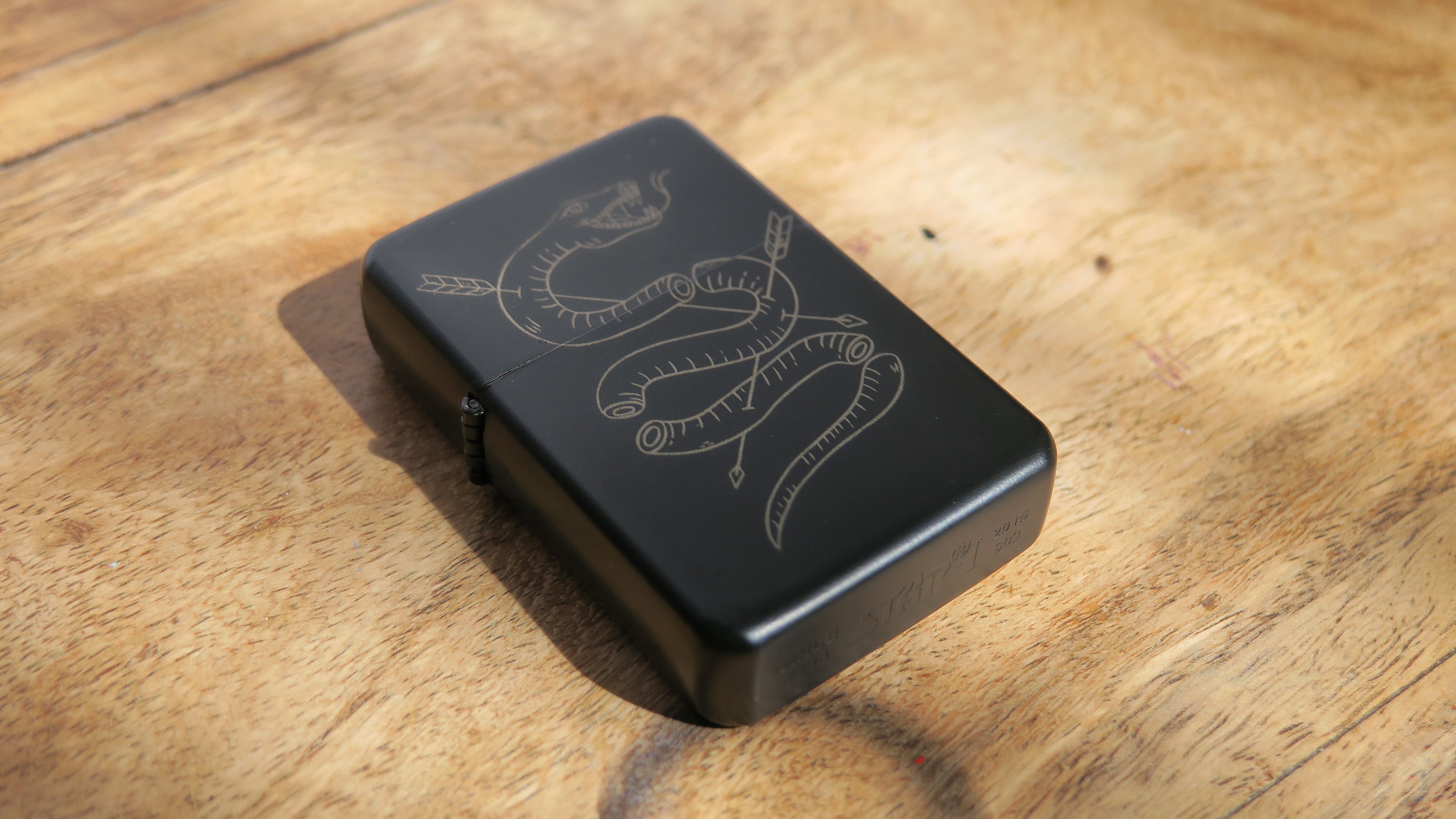 Engraved Snake Lighter Join or Die - Handmade in the UK - Tattoo Occult ...