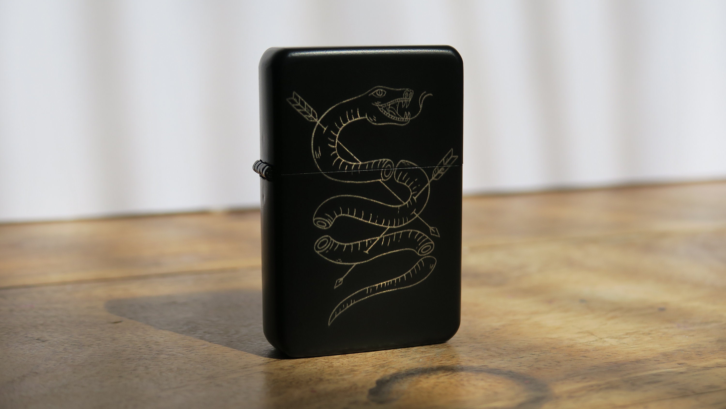 Engraved Snake Lighter Join or Die - Handmade in the UK - Tattoo Occult ...