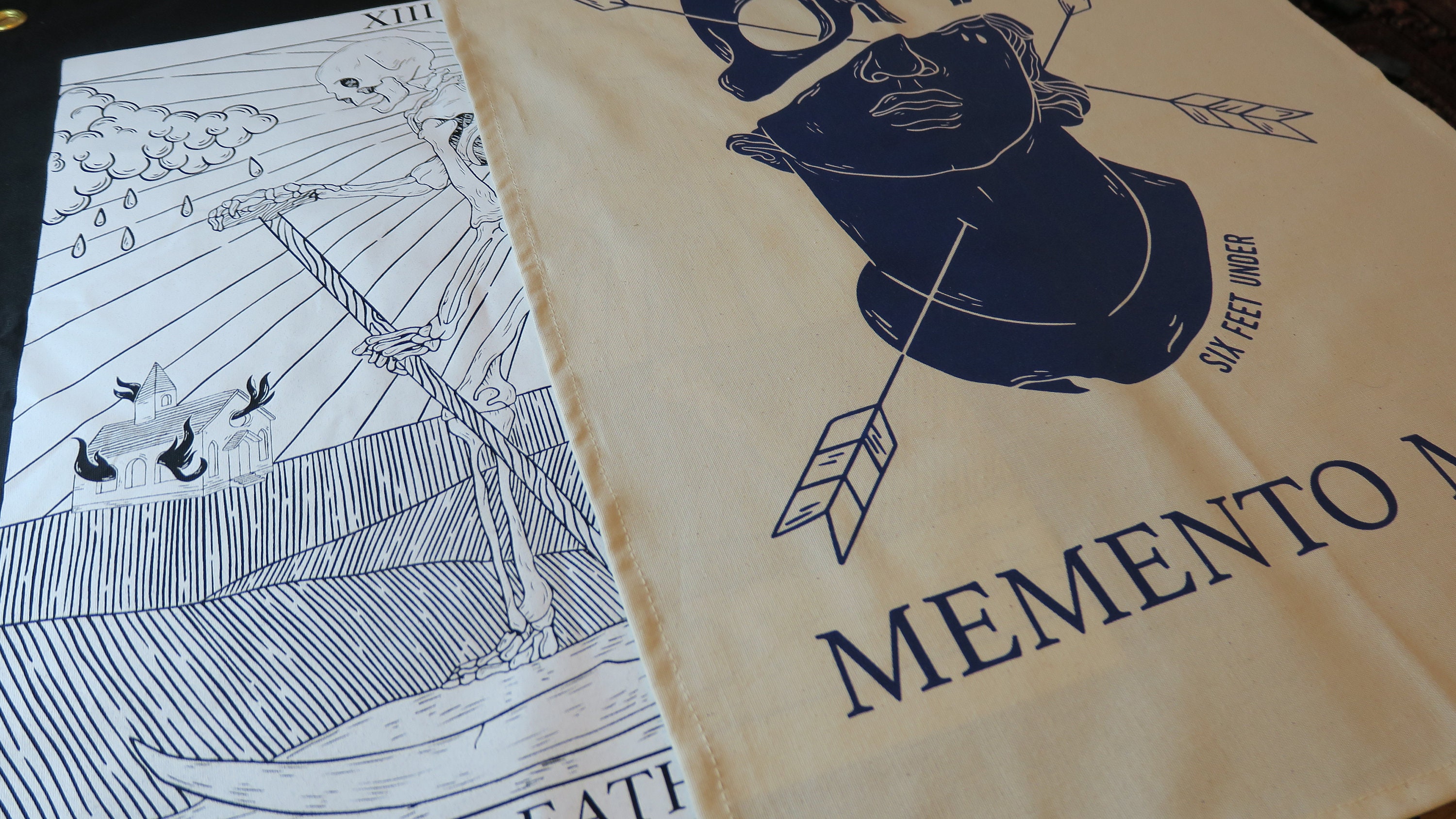 Memento Mori Greek God Statue Skull Screen Print Tapestry | Etsy UK