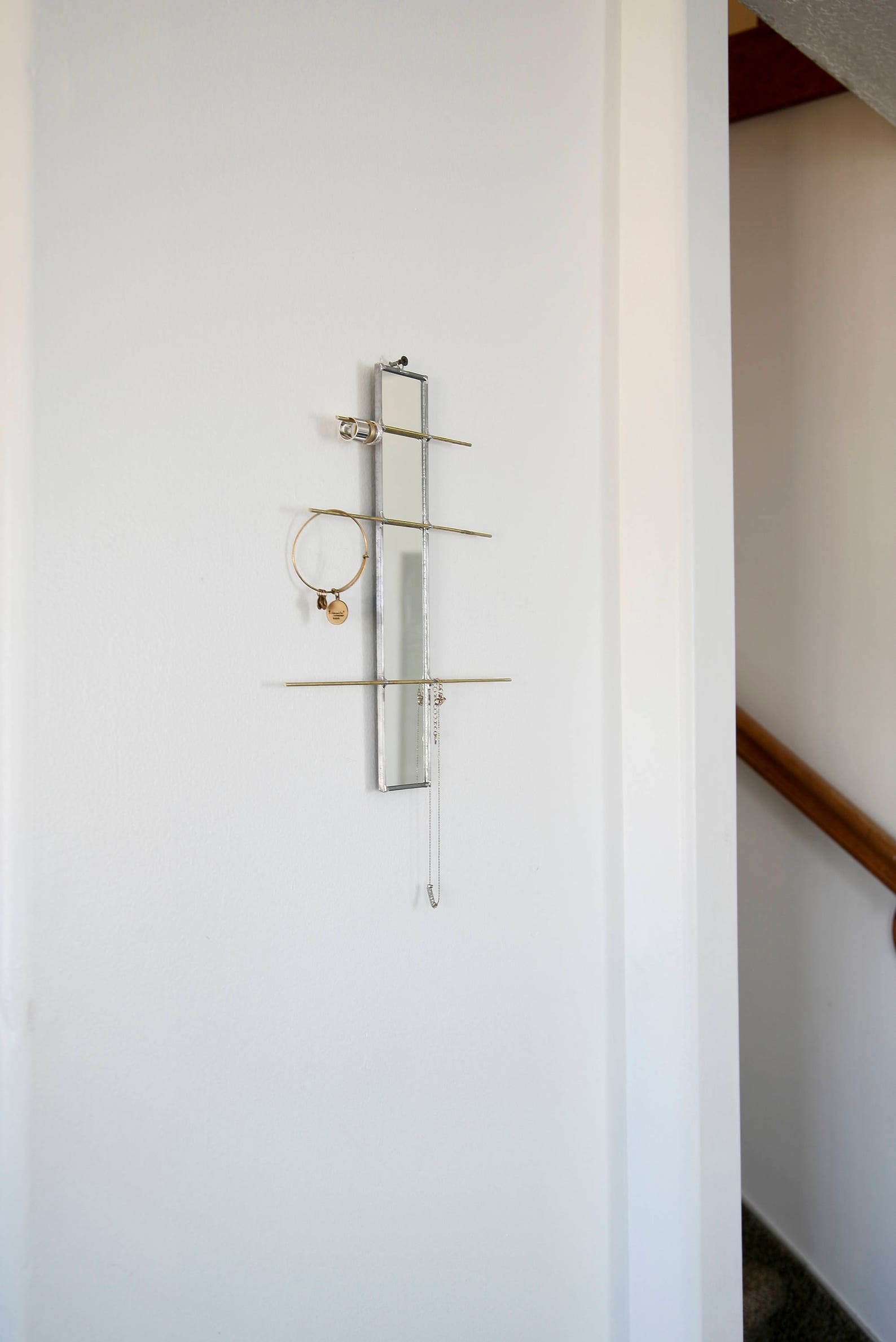 Stained Glass Mirror Jewelry Hanging Organizer - Wall Jewelry Organizer ...