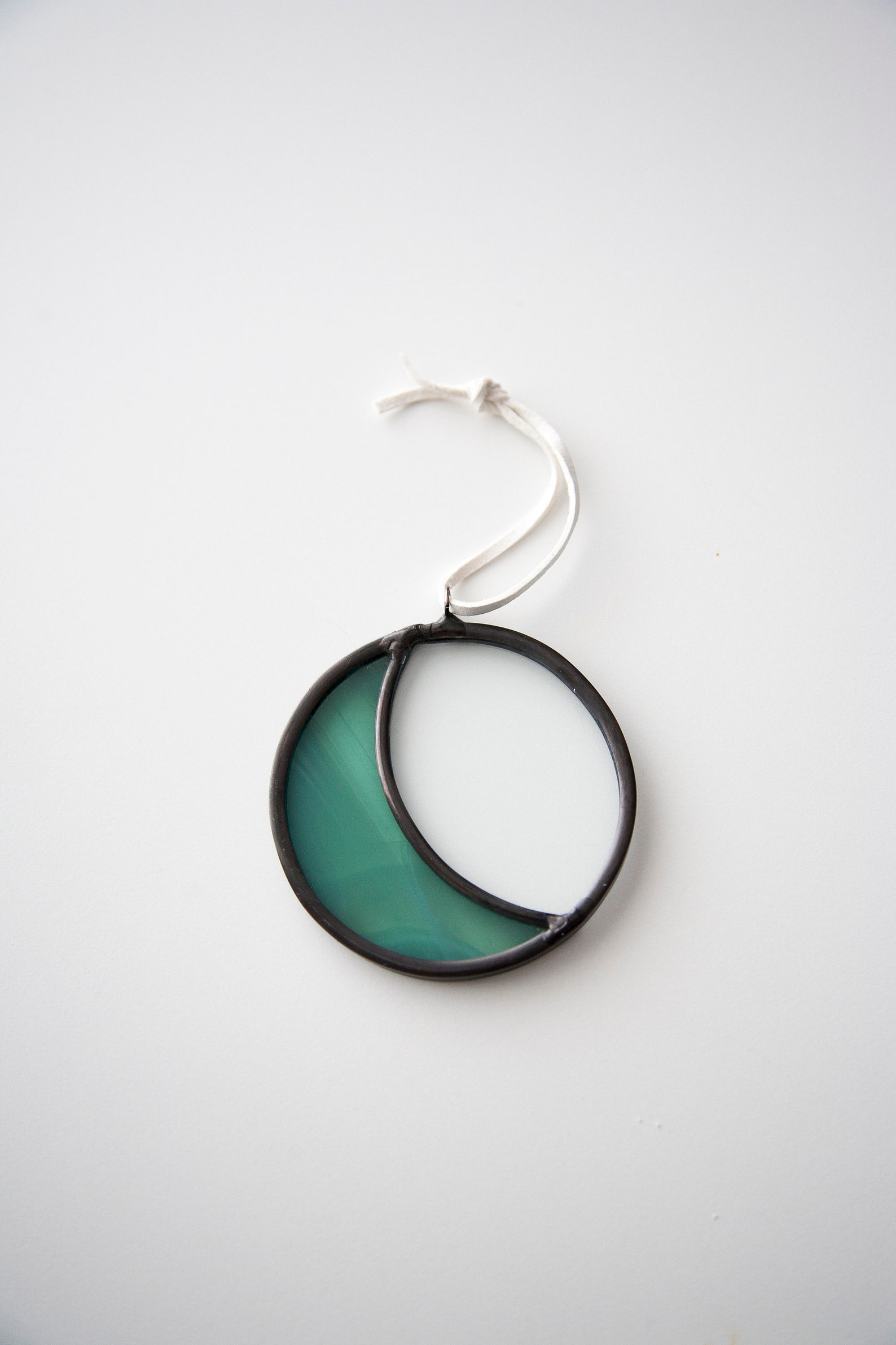 Mini Stained Glass Moon Seafoam & Clear Glass Crescent Moon | Etsy