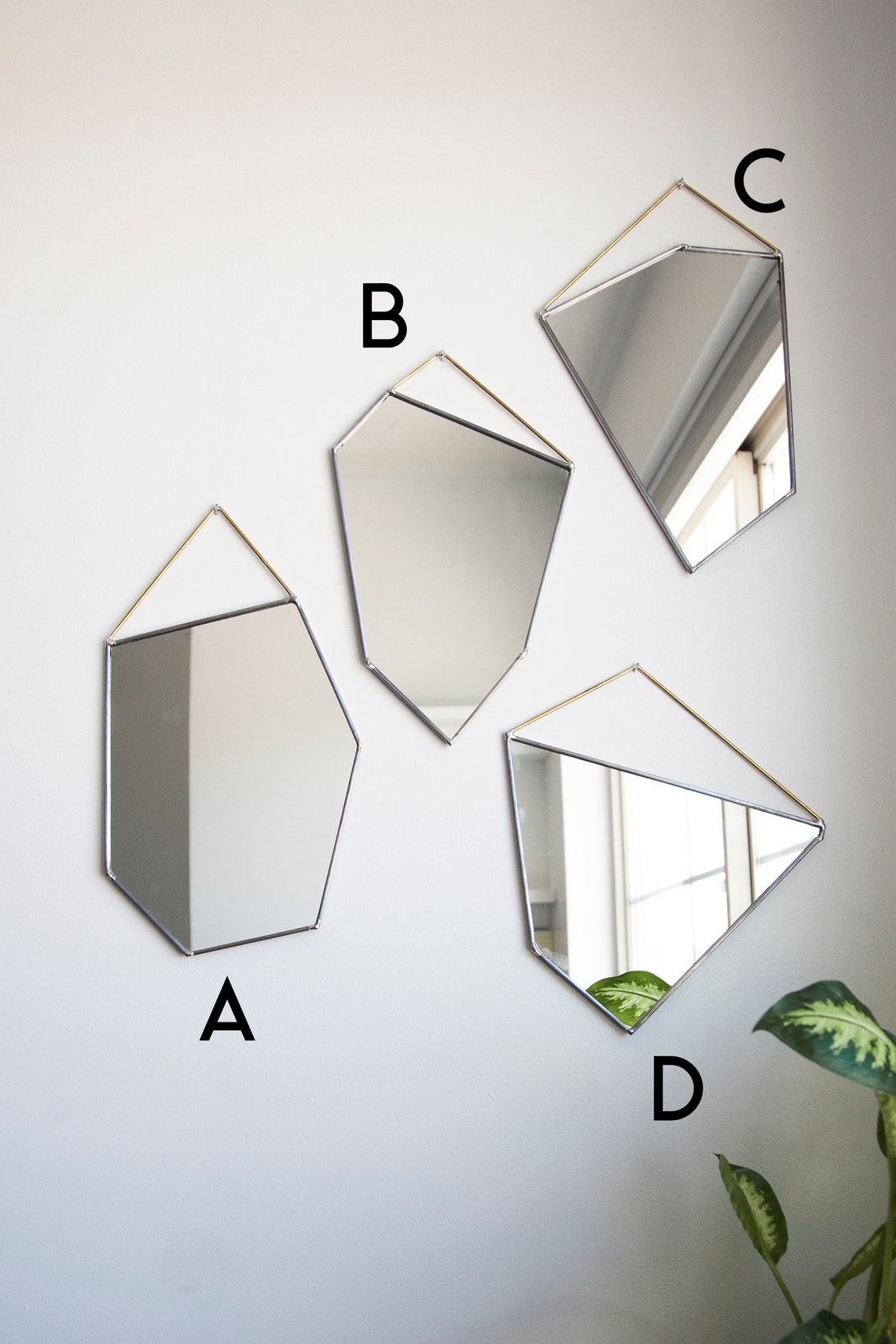 Geo Rock Shape Mirrors 4 Shapes Mirror Hanging Modern - Etsy