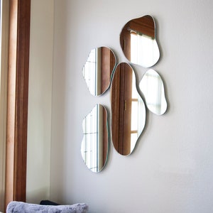 Kaluza Puddle Mirrors - Large Set of 5 in Clear, Bronze & Grey Mirror ...