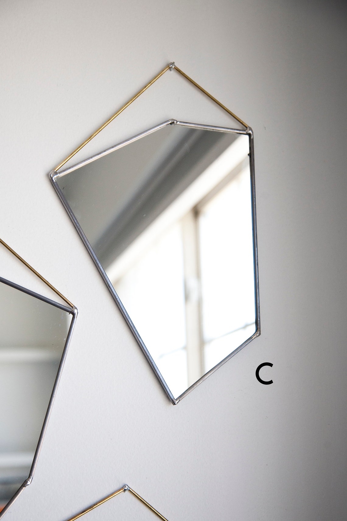 Geo Rock Shape Mirrors 4 Shapes Mirror Hanging Modern - Etsy
