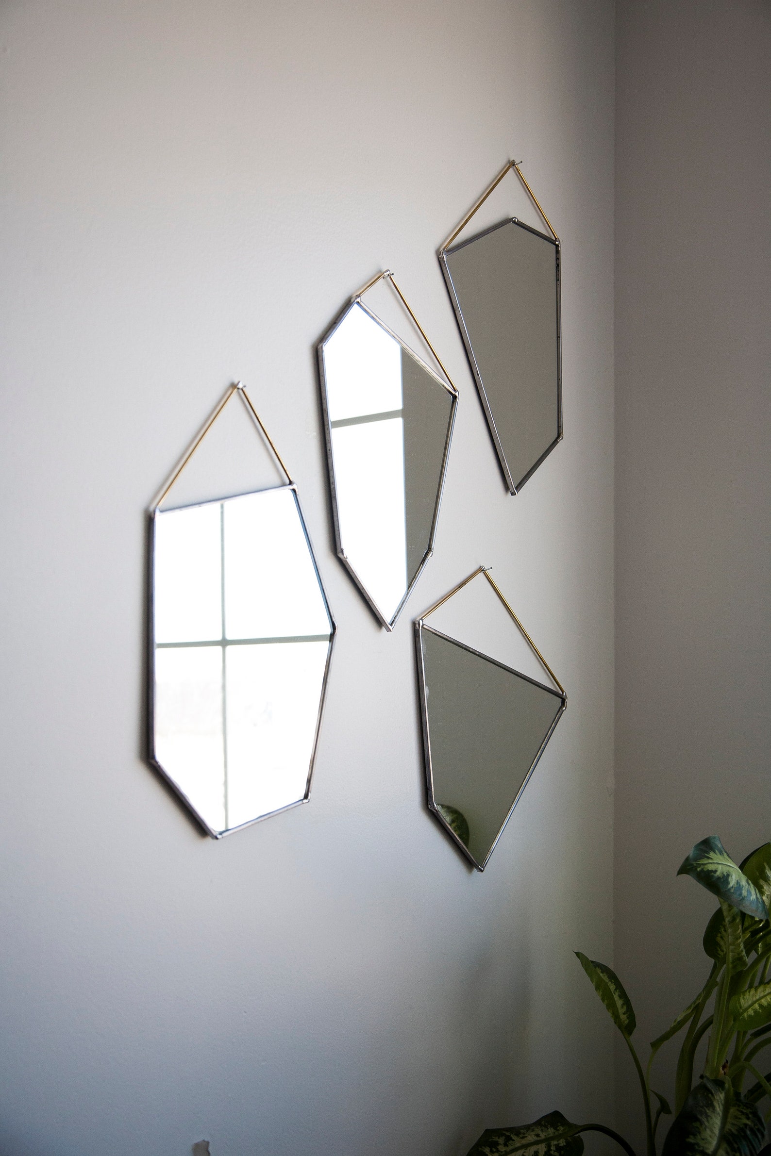 Geo Rock Shape Mirrors 4 Shapes Mirror Hanging Modern - Etsy