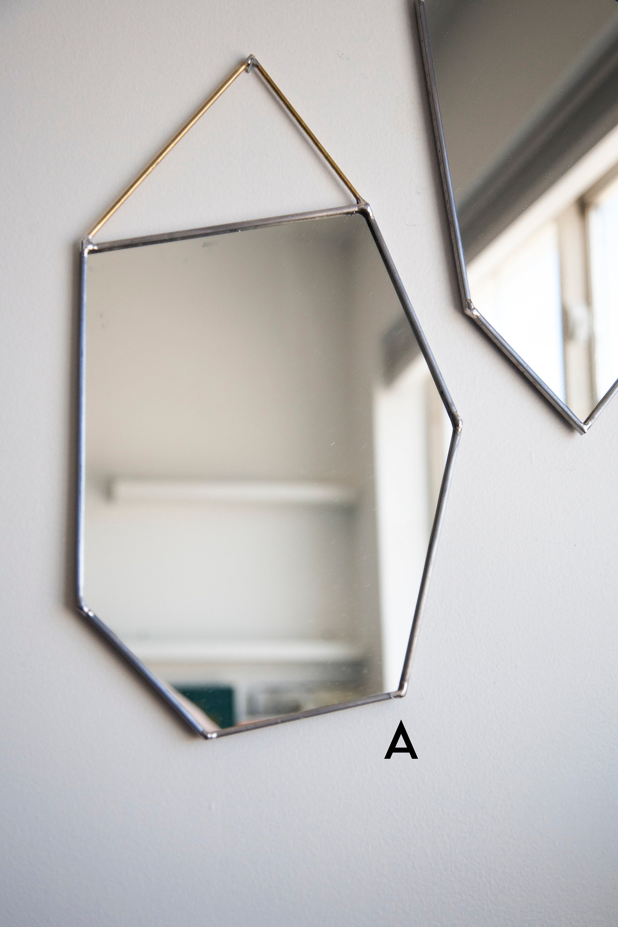 Geo Rock Shape Mirrors 4 Shapes Mirror Hanging Modern - Etsy UK