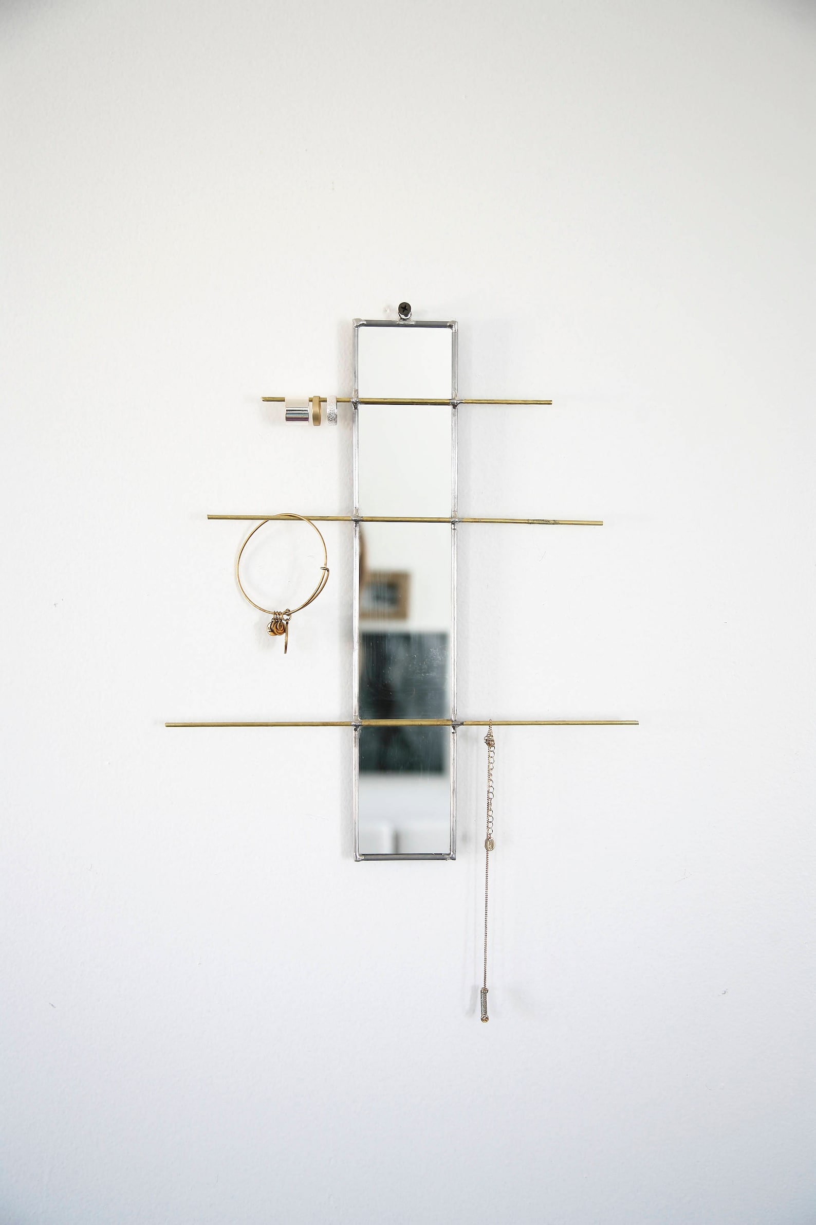 Stained Glass Mirror Jewelry Hanging Organizer - Wall Jewelry Organizer ...