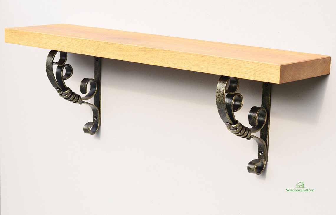 Wrought Iron Shelf Bracket Large Pair - Etsy