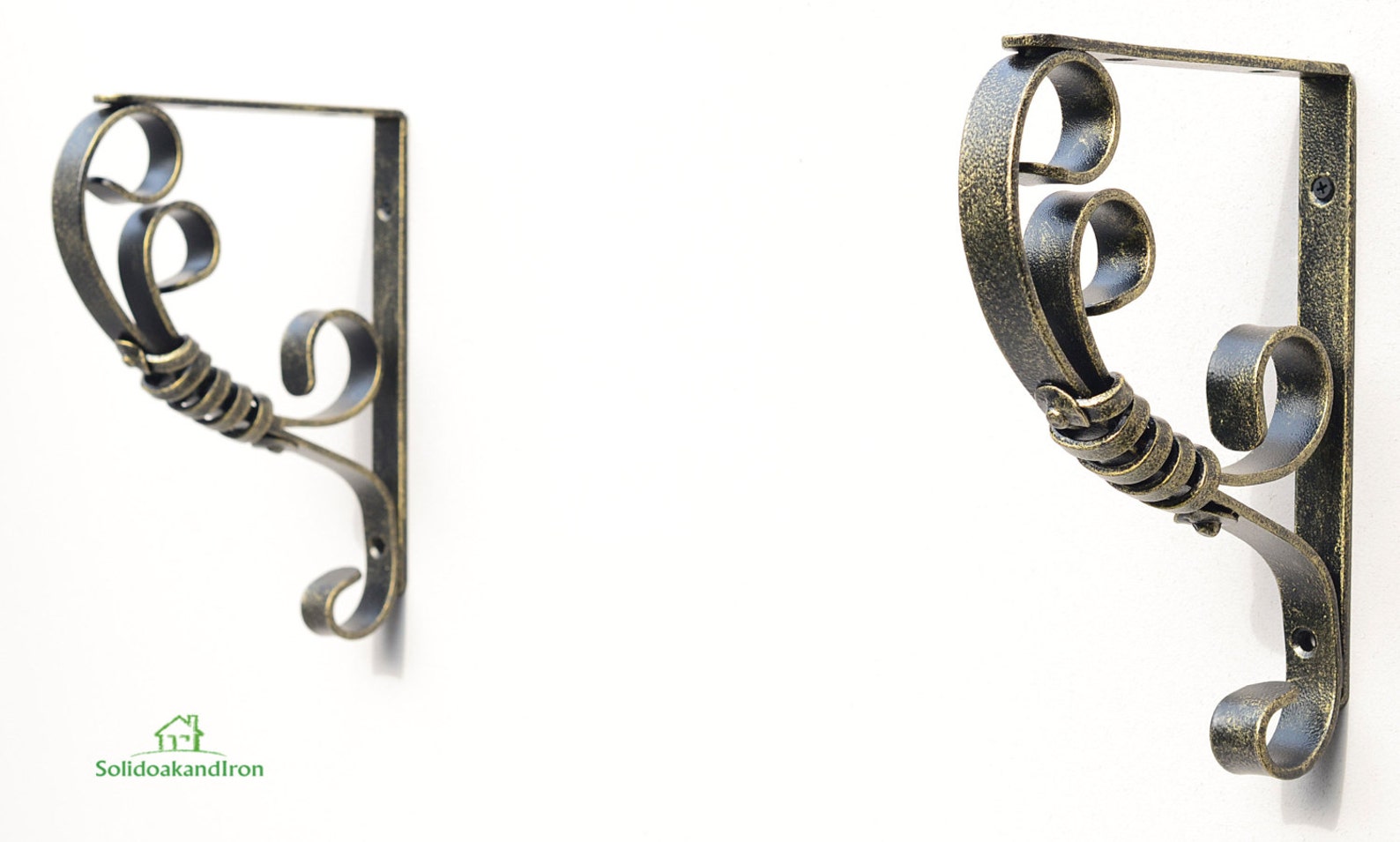 Wrought Iron Shelf Bracket Large Pair - Etsy