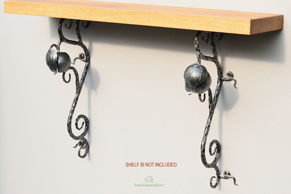 Wrought Iron Shelf Bracket Pair - Etsy
