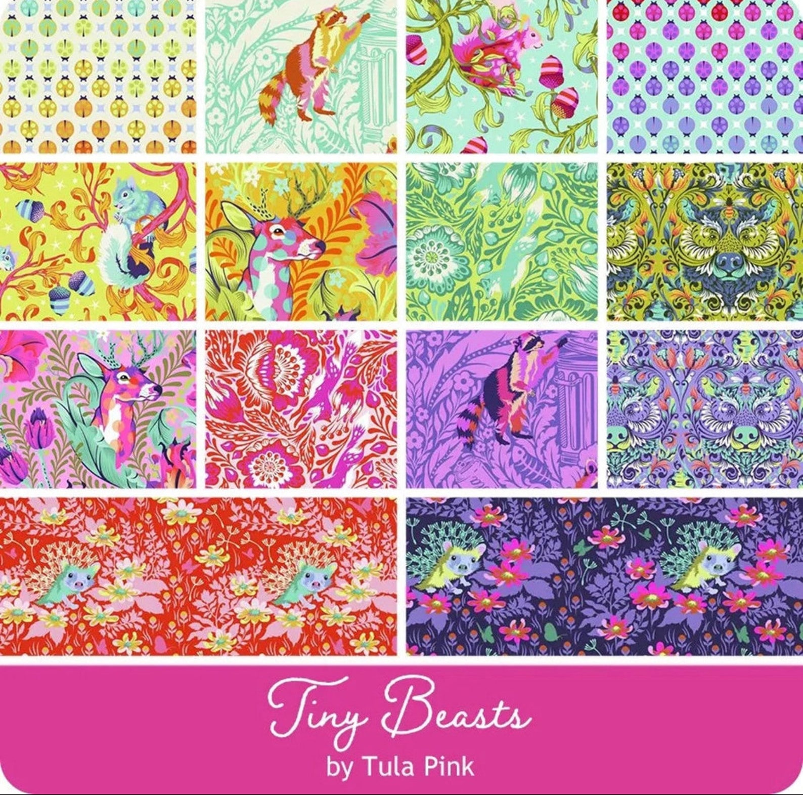 Tula Pink Nutty Quilt Kit, FREE Embroidered Tula Scissor Canvas Tote ...