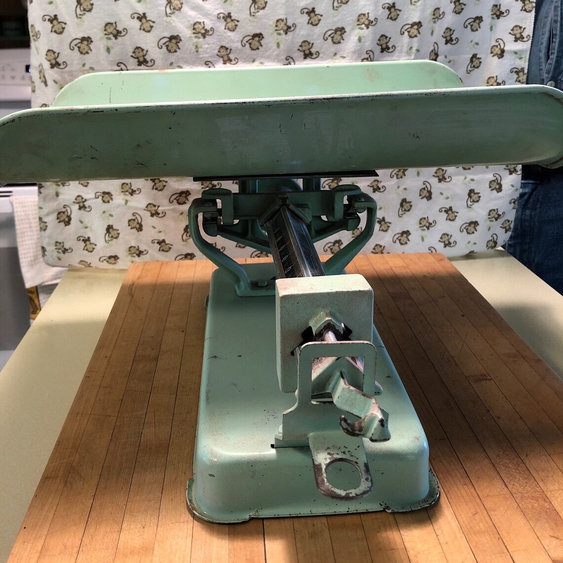 Vintage Green Metal Baby Scale, Photo Prop, Nursery Decor, Baby ...