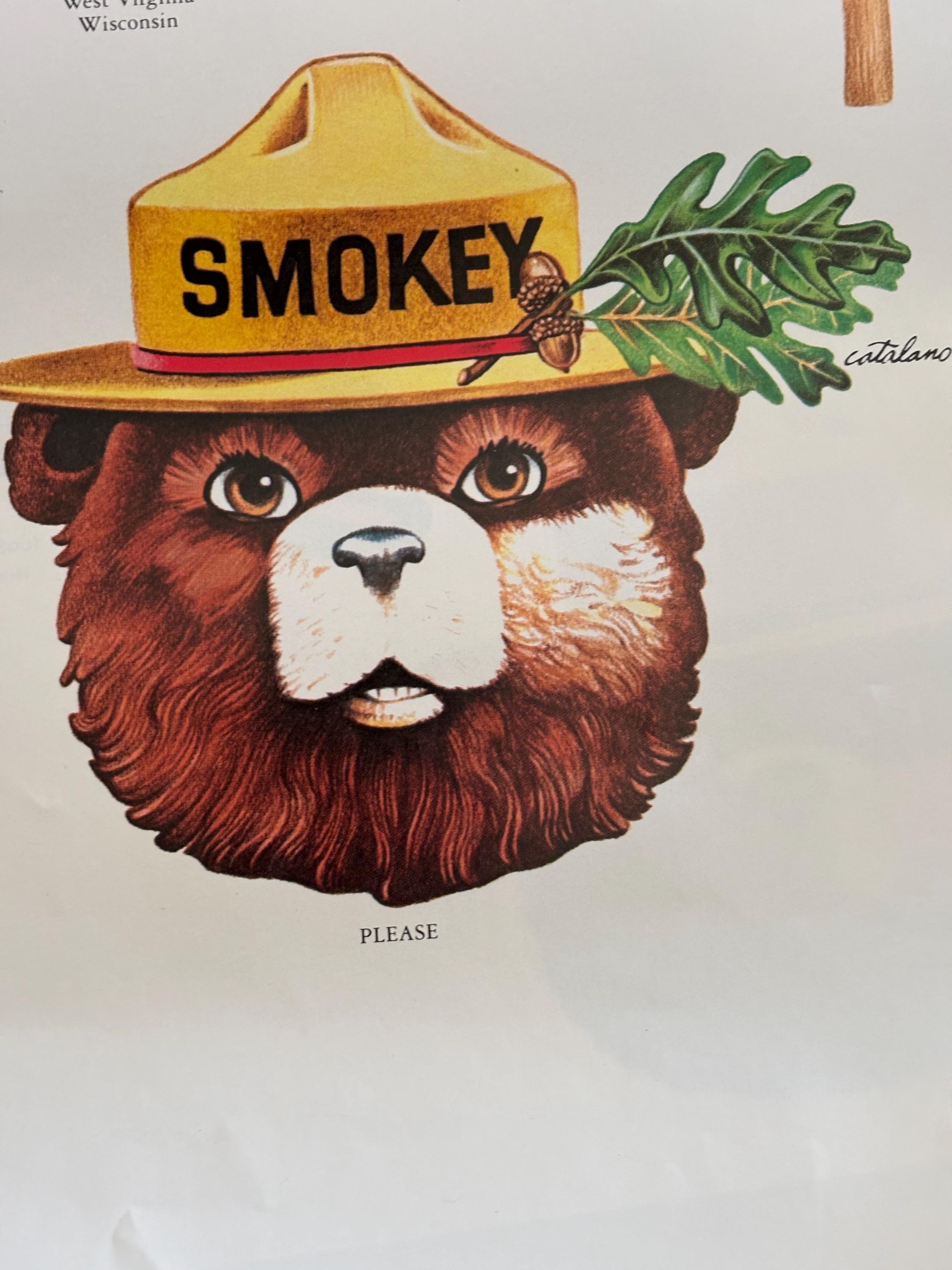 Vintage Smoky the Bear Posters, Snakes, Trees, Flowers, Bugs, Fish ...