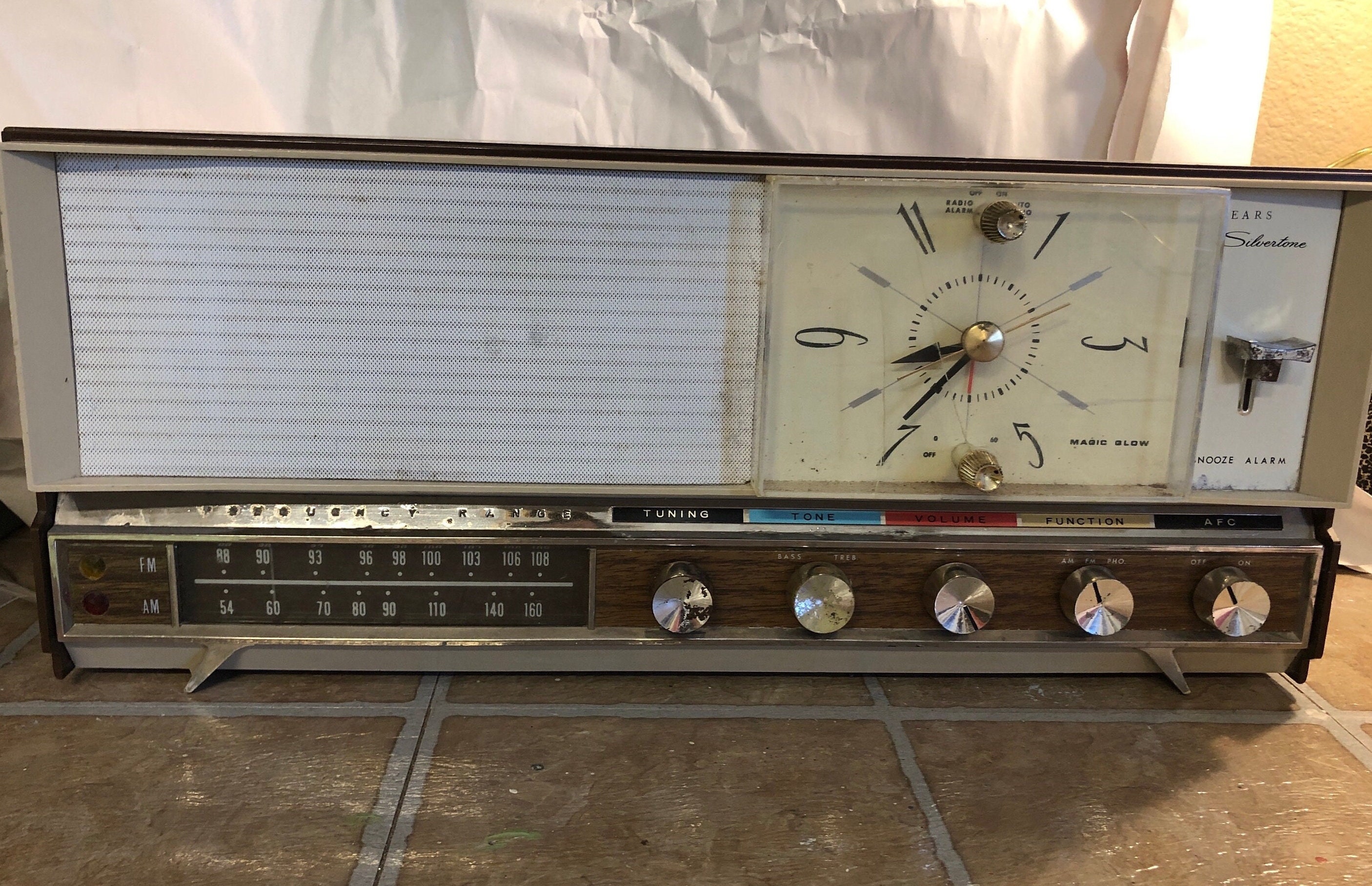 Sears Silvertone Am/fm Radio and Clock,1950/60s Vintage Clock, Electric ...