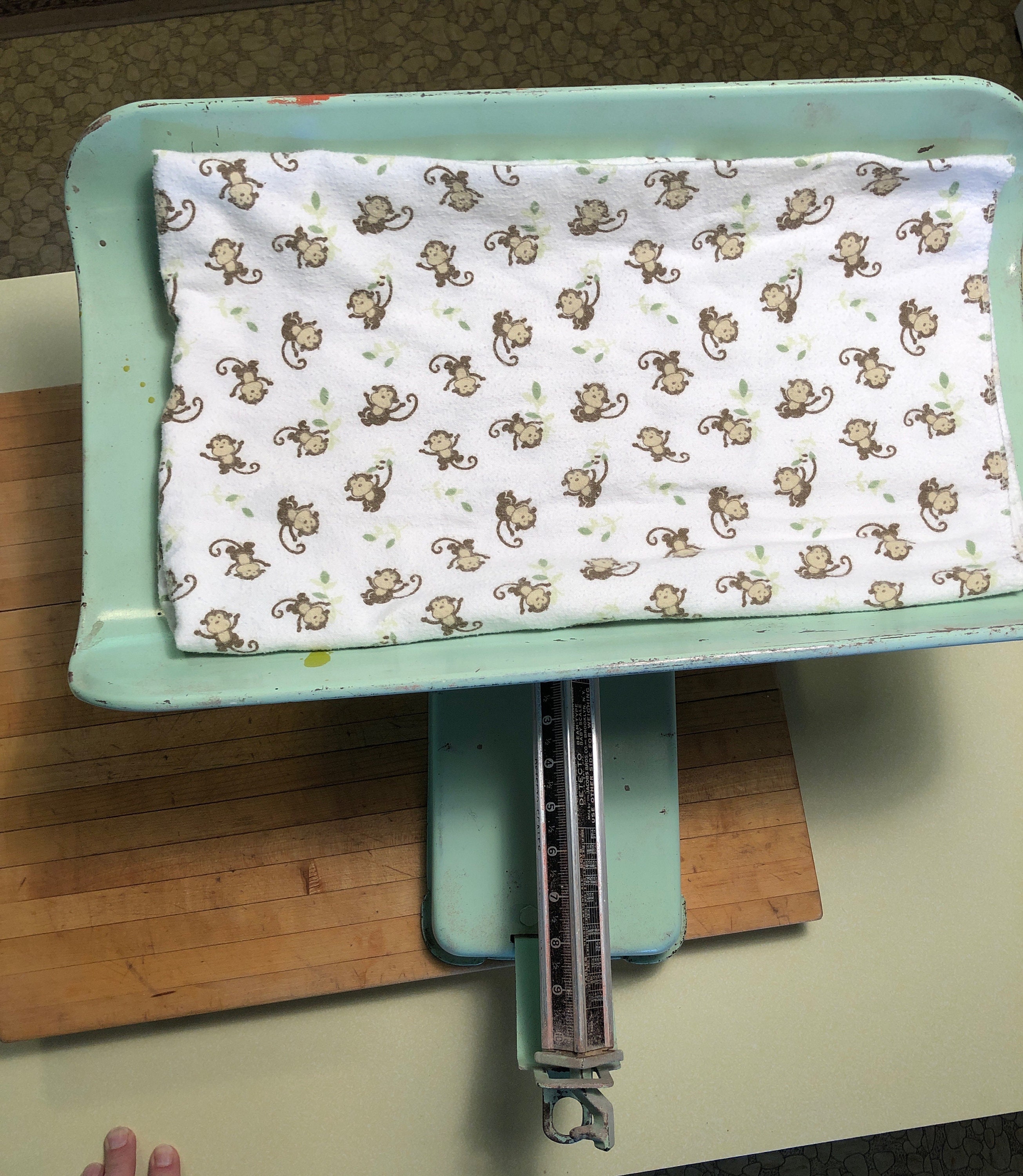 Vintage Green Metal Baby Scale, Photo Prop, Nursery Decor, Baby ...