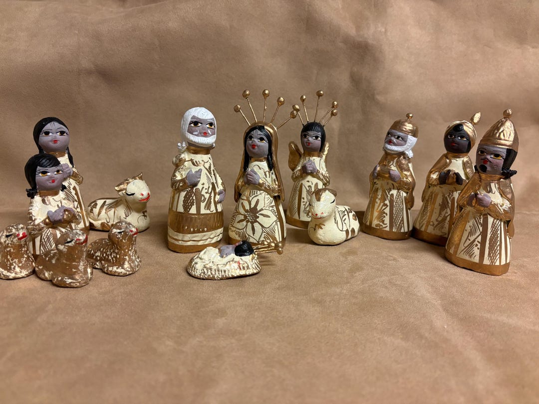 Mexican Pottery Nativity Set, Holy Family, Made in Mexico, Nativity Set ...