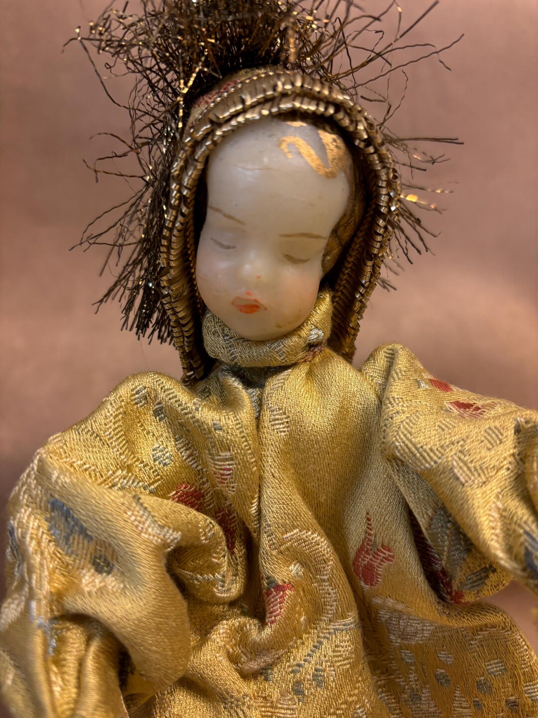 Wax Head German Tree Topper, Vintage Woman With Lantern, Vintage ...