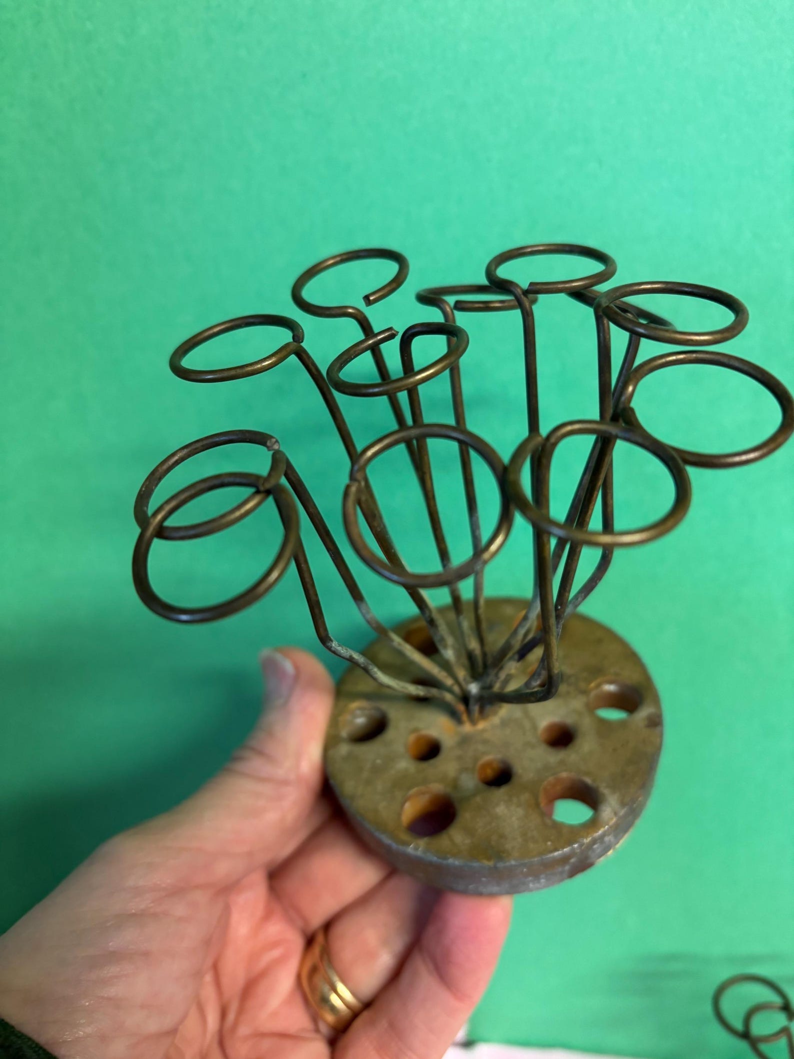 Antique French Metal Flower Frogs, Rare Metal Flower Frogs, Gardener ...