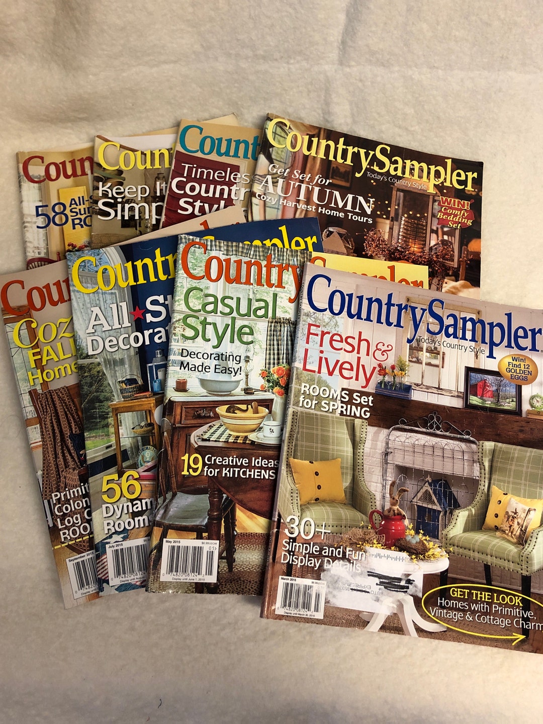 8 Vintage Country Sampler Magazines! Outdated Country Sampler Magazines ...