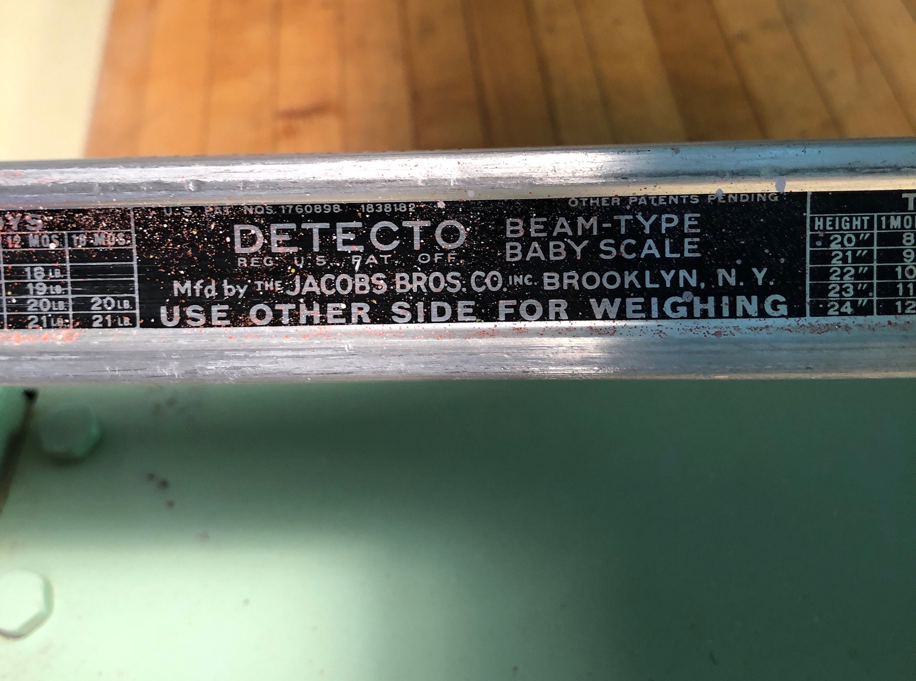 Vintage Green Metal Baby Scale, Photo Prop, Nursery Decor, Baby ...