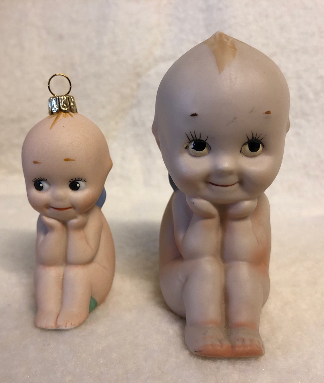 Kewpie Bisque Porcelain Doll and Kewpie Porcelain Ornament, Kewpie ...