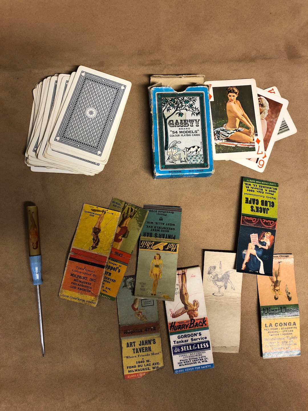 Gaiety Brand 54 Models Colour Playing Cards, Vintage Matchbook Covers ...