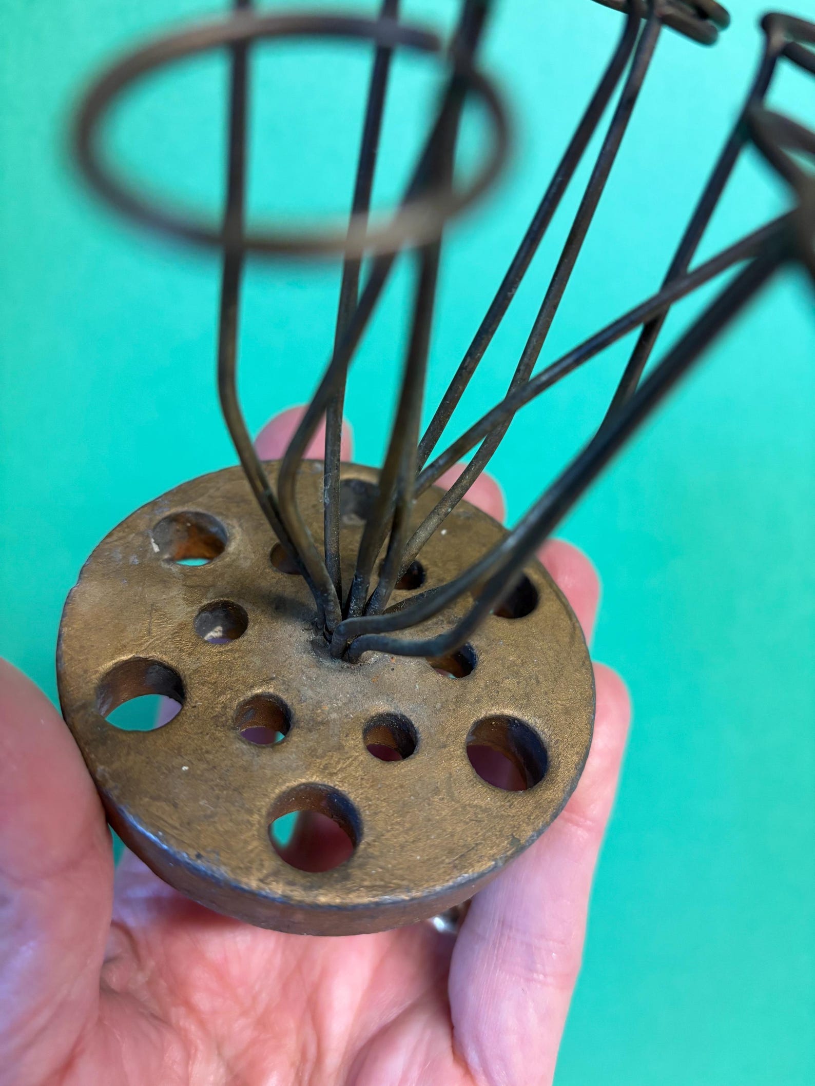 Antique French Metal Flower Frogs, Rare Metal Flower Frogs, Gardener ...