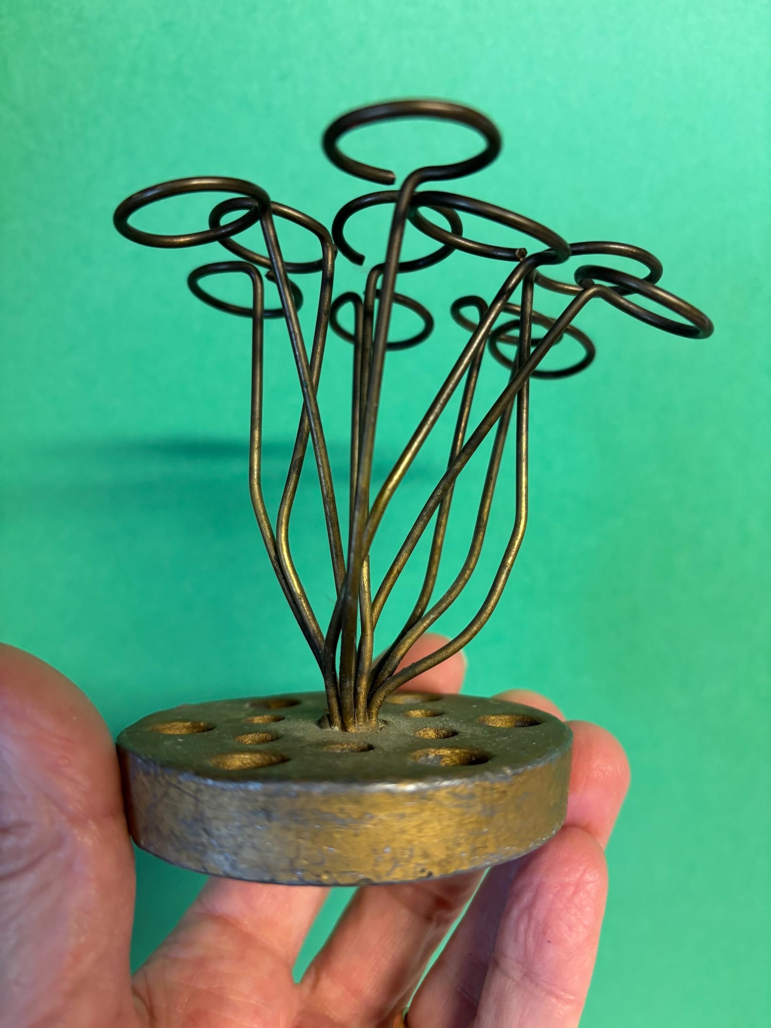 Antique French Metal Flower Frogs, Rare Metal Flower Frogs, Gardener ...