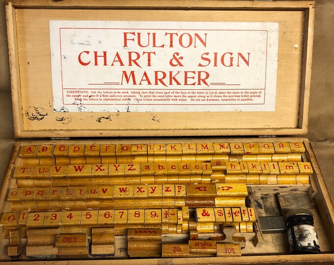 Fulton Chart & Sign Marker,vintage Stamp Set, Alphabet and Number ...