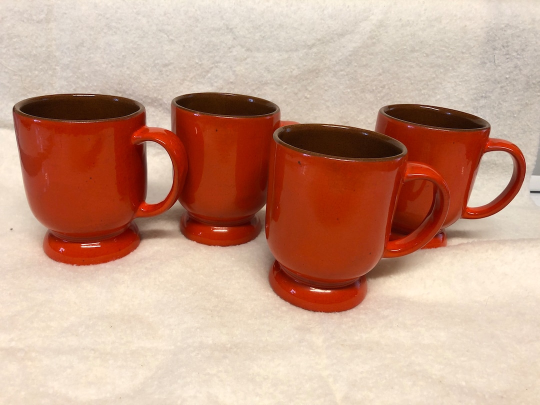 Frankoma Pottery Mugs, Pottery, Orange Coffee Cups, Frankoma, Vintage ...