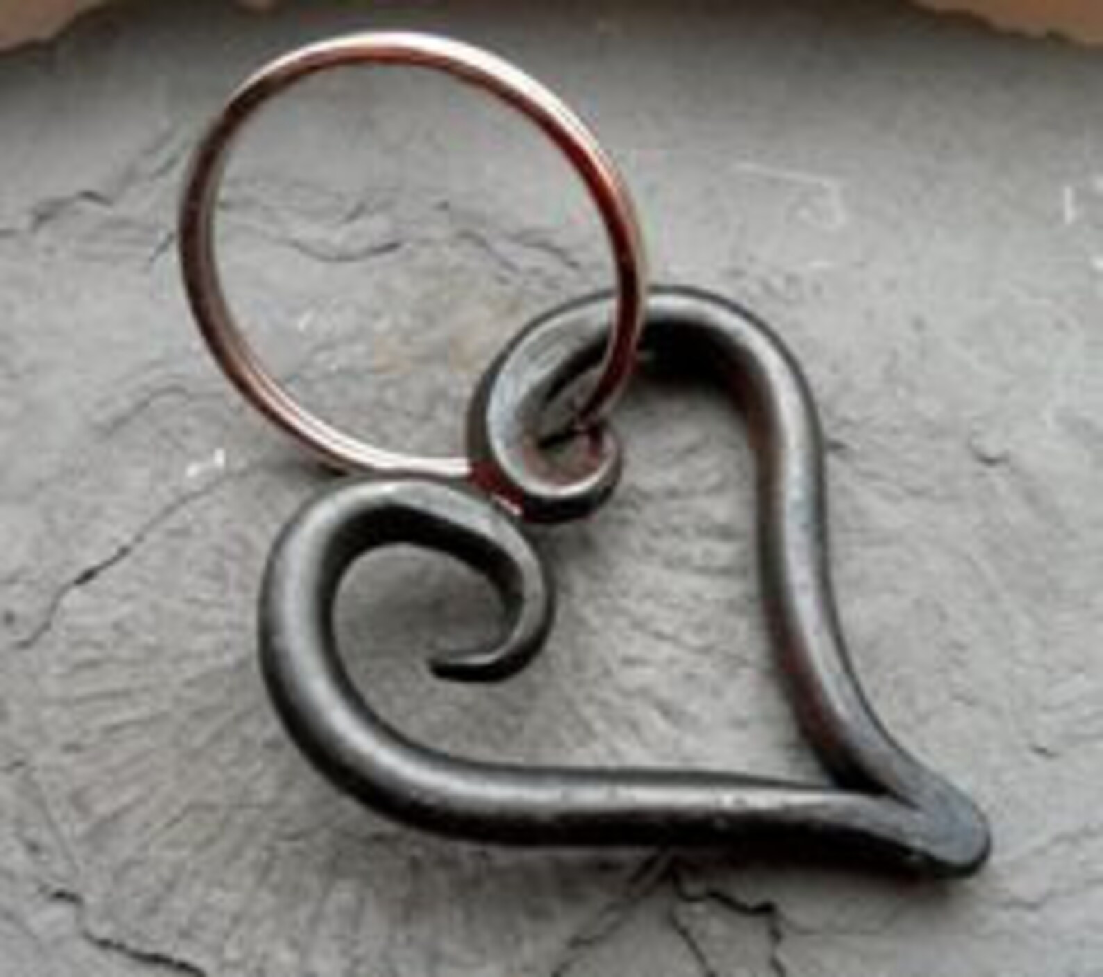 Hand Forged Heart Keychain/pendant - Etsy