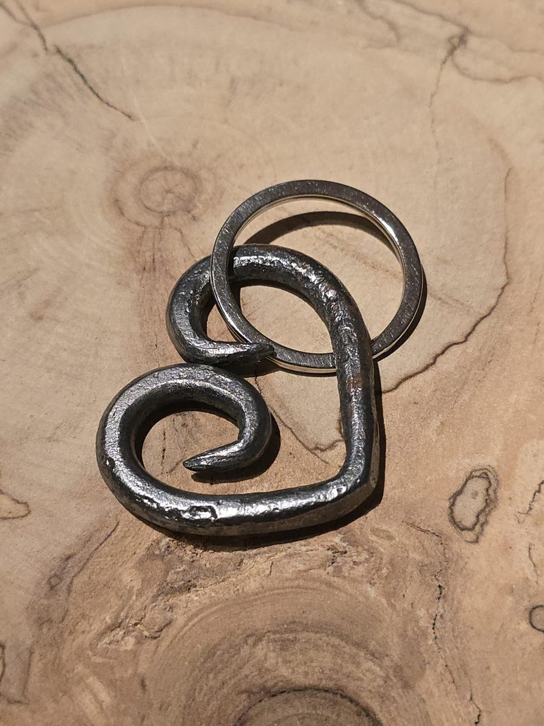 Hand Forged Heart Keychain/pendant~ Blacksmith - Etsy