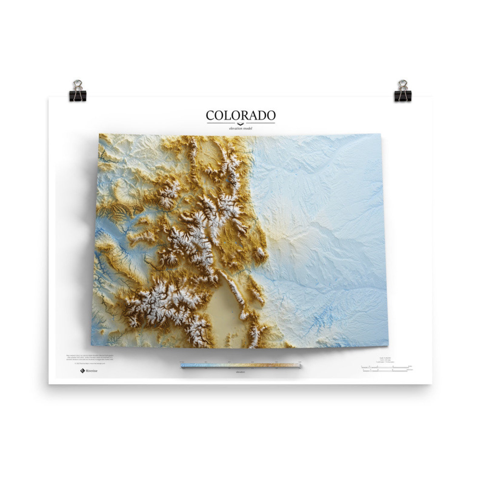 Colorado Elevation Map Poster - Etsy
