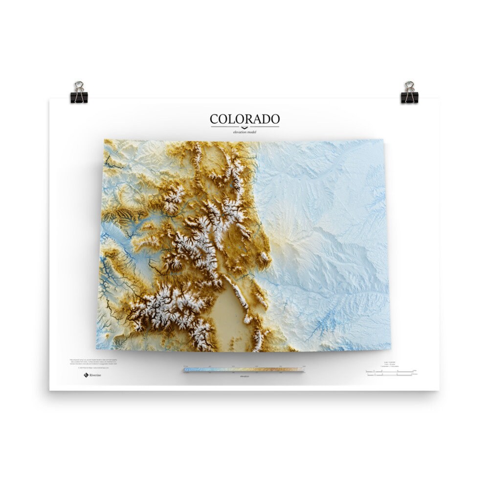 Colorado Elevation Map Poster - Etsy