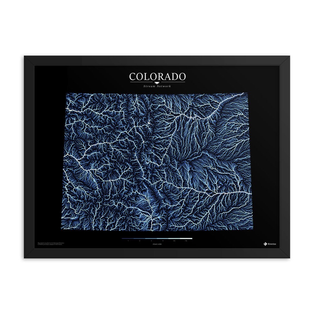 Colorado Hydrological Map Poster - Etsy