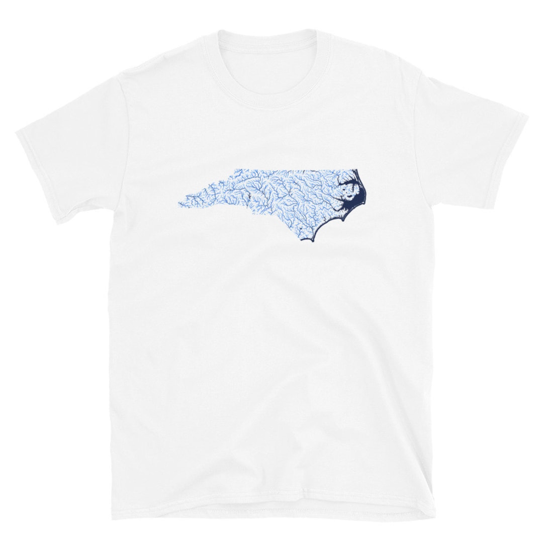 North Carolina Hydrological Map Short-sleeve T-shirt - Etsy