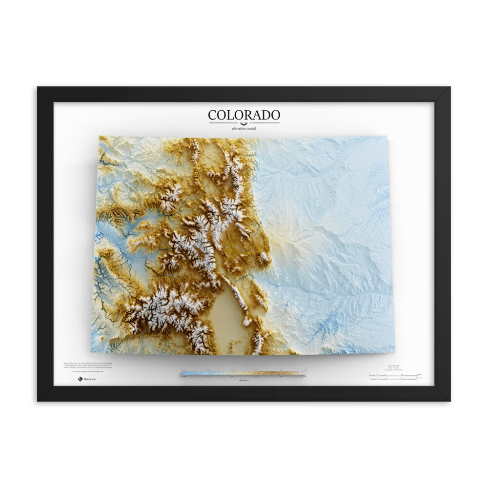Colorado Elevation Map Poster - Etsy