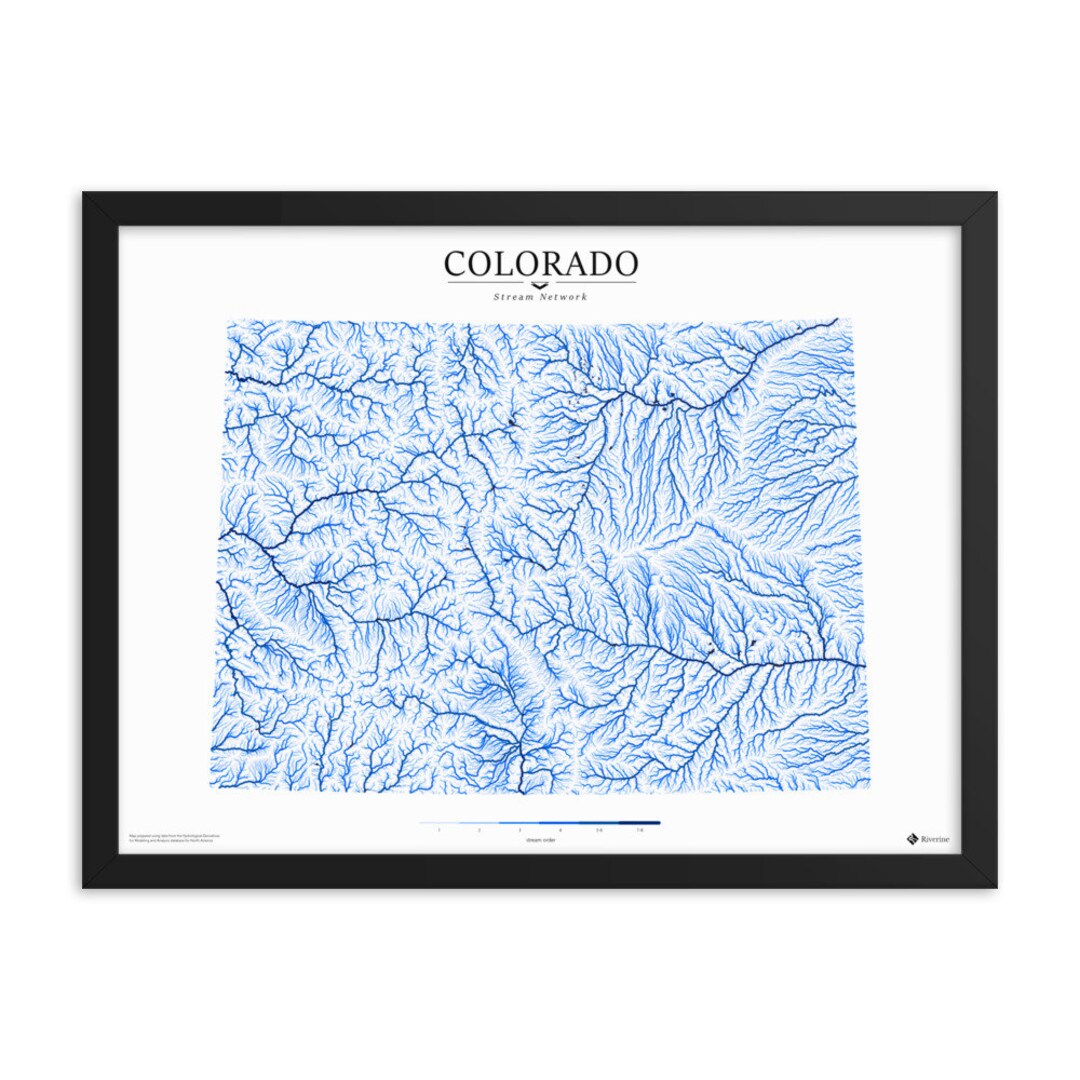 Colorado Hydrological Map Poster - Etsy