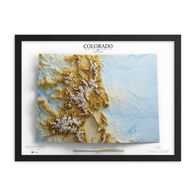 Colorado Elevation Map Poster - Etsy
