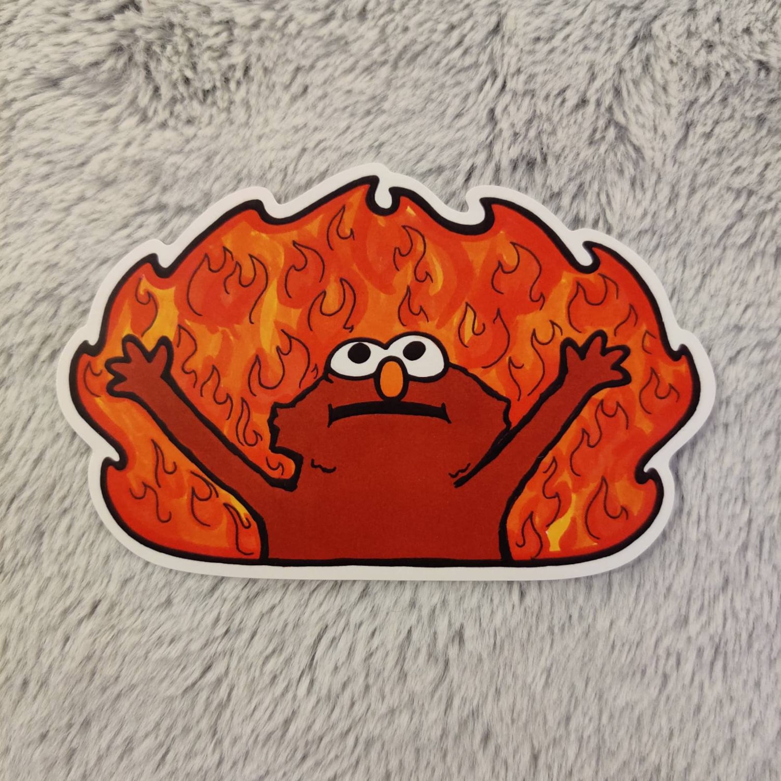 Hellmo Embrace the chaos Elmo meme sticker | Etsy