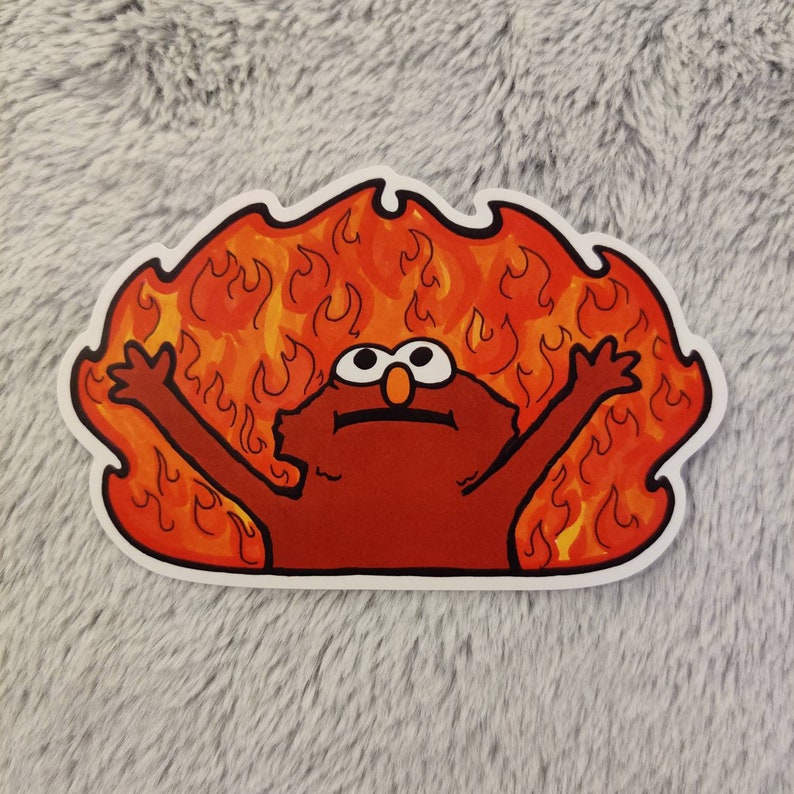 Hellmo Embrace the chaos Elmo meme sticker | Etsy