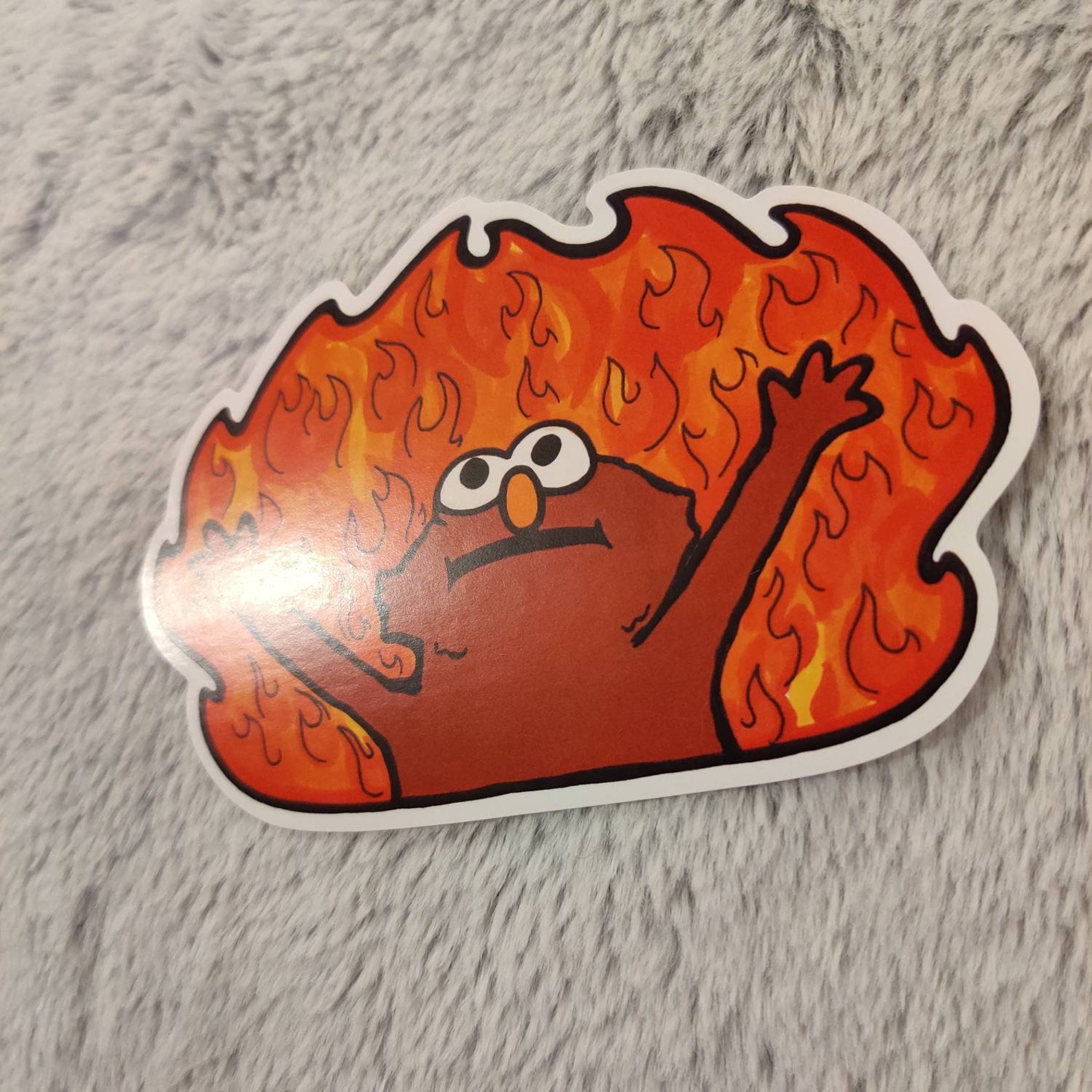 Hellmo Embrace the chaos Elmo meme sticker | Etsy
