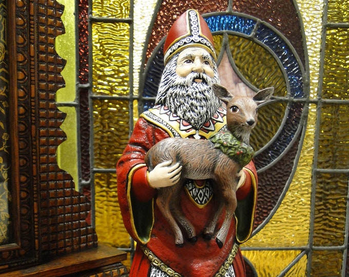 Sinterklaas Saint Nicholas Dutch Santa Figurine Holland Santa With Deer ...
