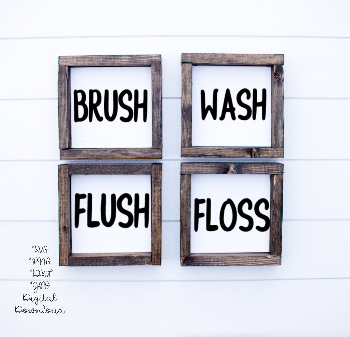 Brush Flush Wash Floss SVG Bathroom SVG Kids Bathroom - Etsy