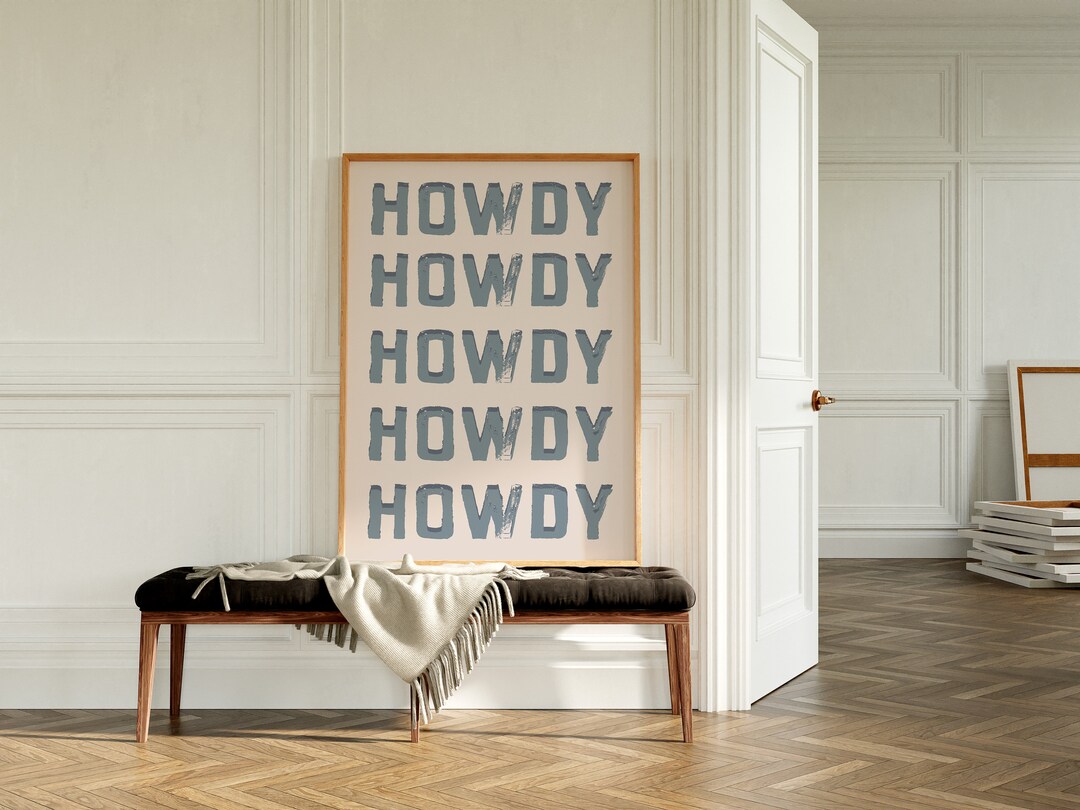 Howdy Print, Howdy Typography Art Print, Digital Download, Western Art ...