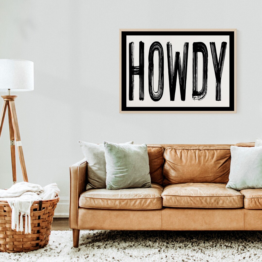 Howdy Print, Howdy Typography Art Print, Digital Download, Western Art ...