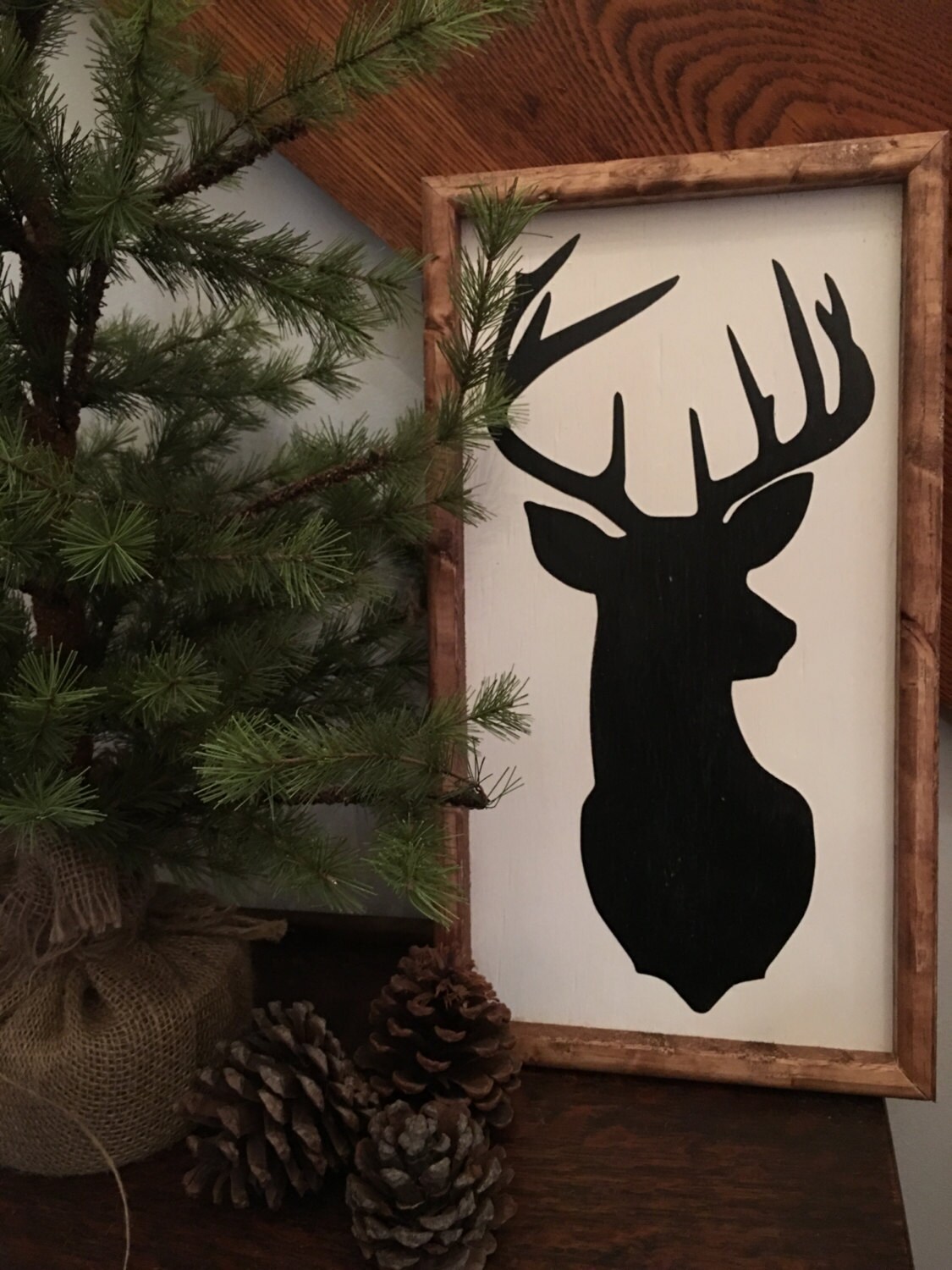 Deer Sign Wood Deer Sign Rustic Deer Sign Farmhouse Decor | Etsy