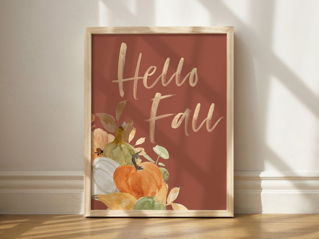 Hello Fall Printable, Hello Fall Sign, Fall Printables, Fall Decor ...