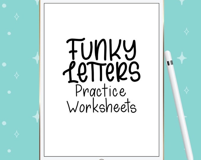 Funky Style Hand Lettering Practice Sheets, Bouncy Lettering Worksheets ...